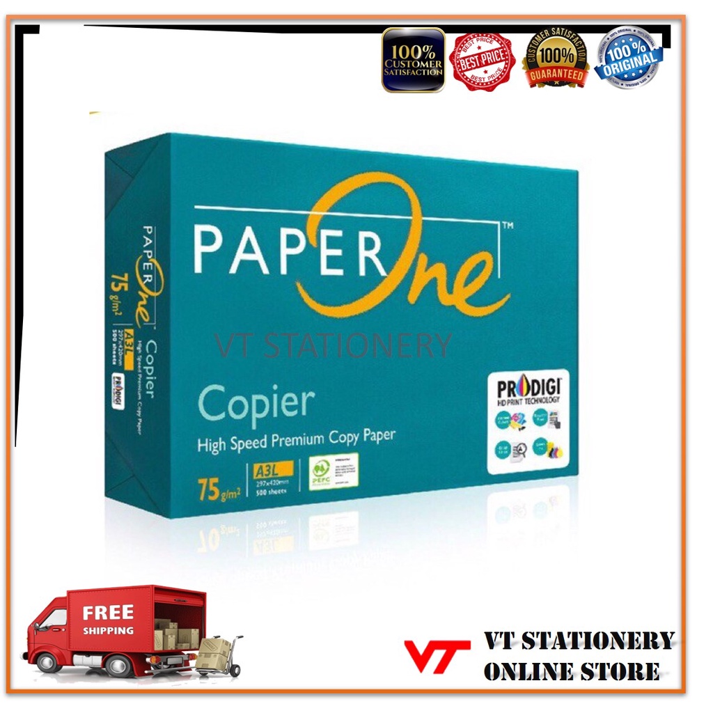 Paper One A3 70GSM/75GSM/80GSM 450's/500's / Kertas Fotostat / Kertas ...