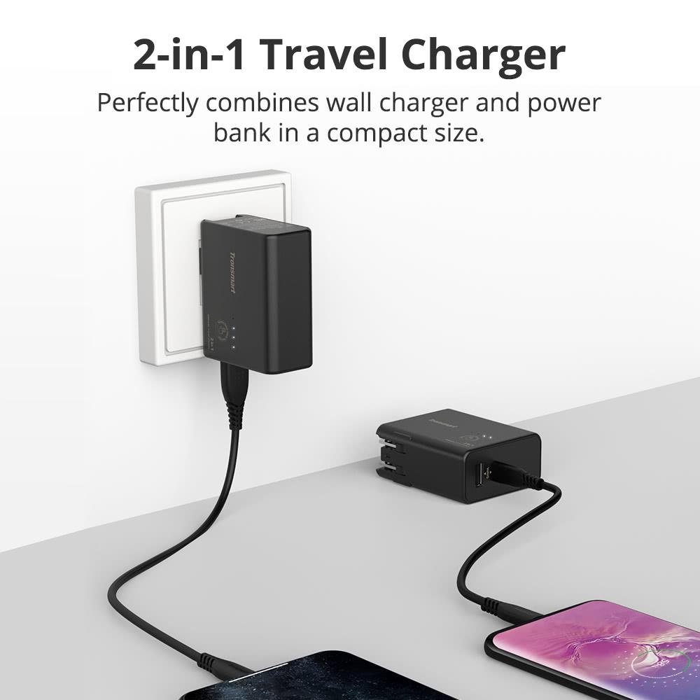 Tronsmart WPB01 Universal Travel Fast Charger Power Bank Dual USB Ports ...