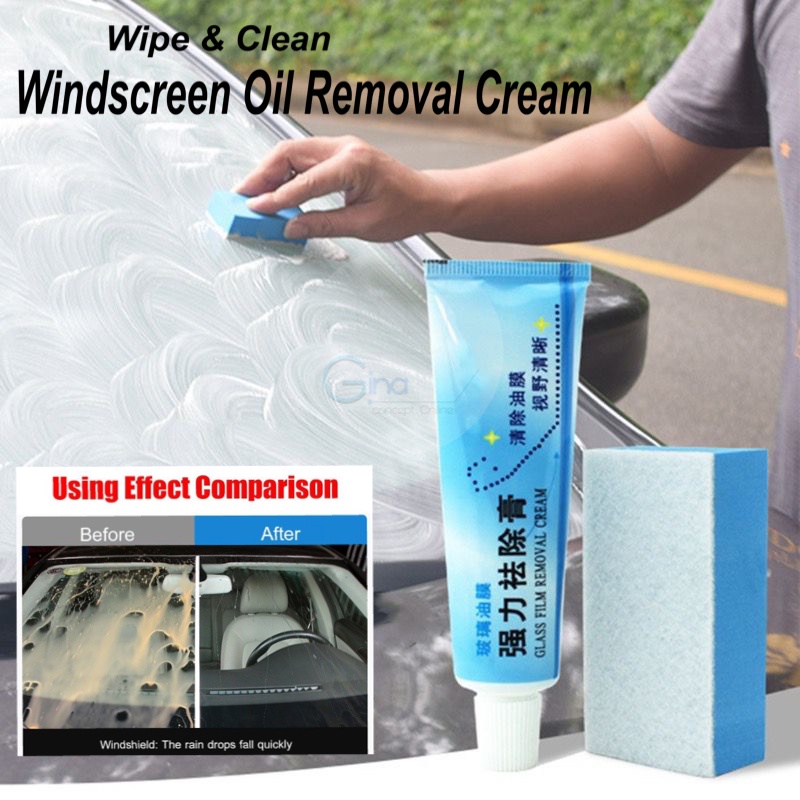 (Ready Stock) CAR WINDSHIELD OIL REMOVER 油膜膏 oil film cleaning Glass ...