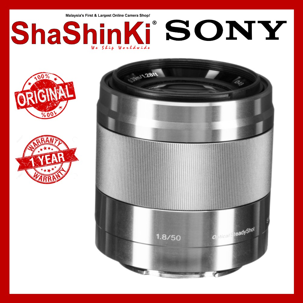 Sony SEL 50mm f/1.8 SEL50F18 OSS E-mount NEX Series Camera Lens (Silver ...