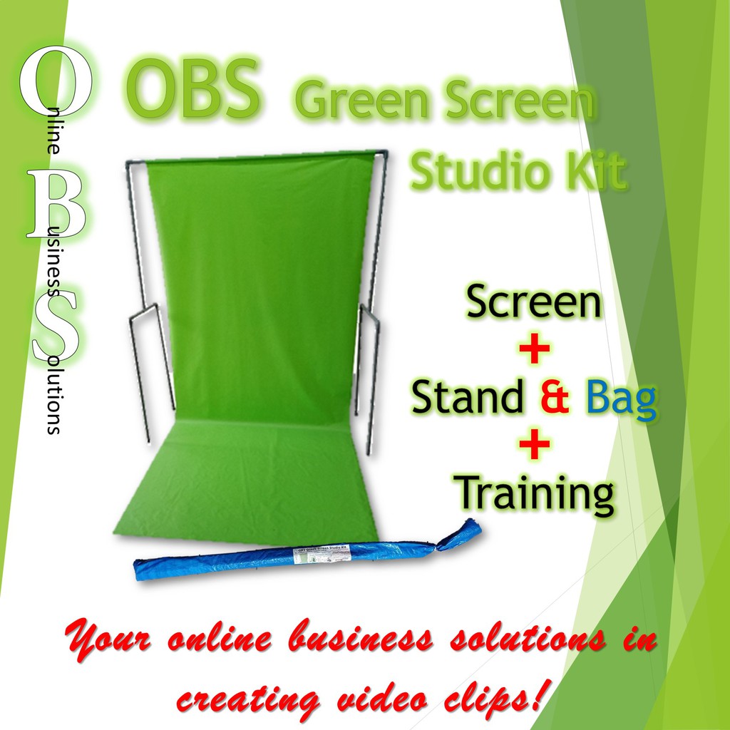 OBS Green Screen Studio Kit with Software (4.5ft x 9ft vinyl green ...