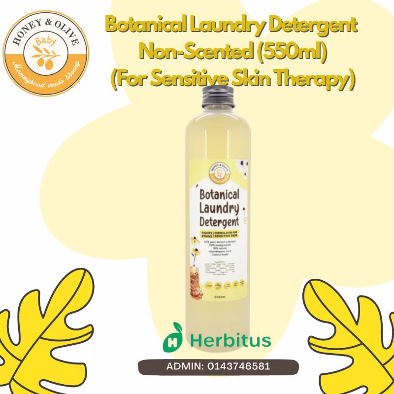 [Sensitive Skin] Sabun Basuh Baju Ekzema Botanical Laundry Detergent Hypoallogenic Scent 550ml ...