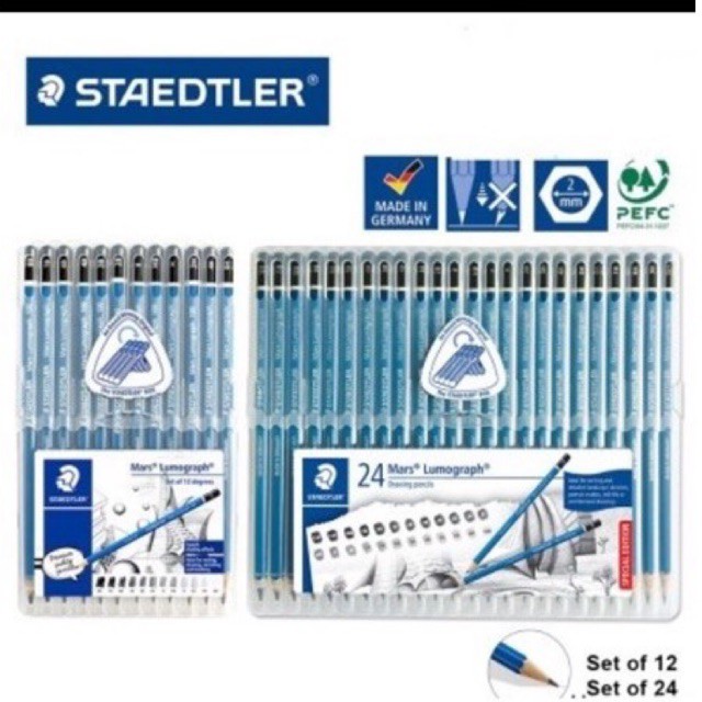 Staedtler MARS Lumograph Pencil Set Of 12/24 Degrees🔥🔥 | Shopee Malaysia