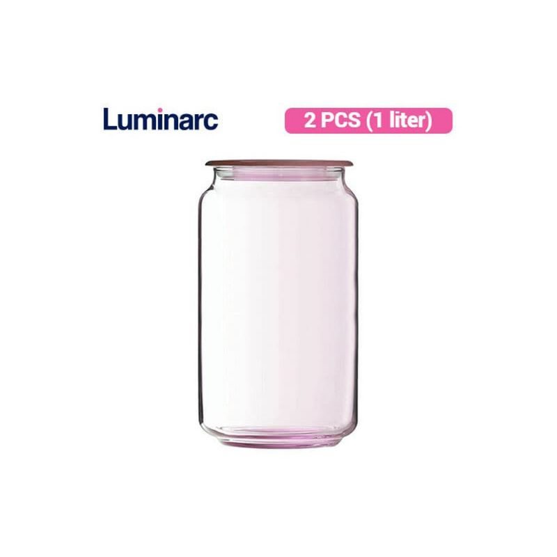 Luminarc set Of 2 Pink Rondo Jar 1 Liter | Shopee Malaysia