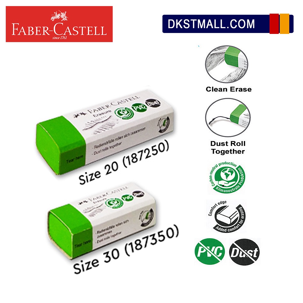 Faber-Castell Eraser PVC-Free Erasure | Shopee Malaysia