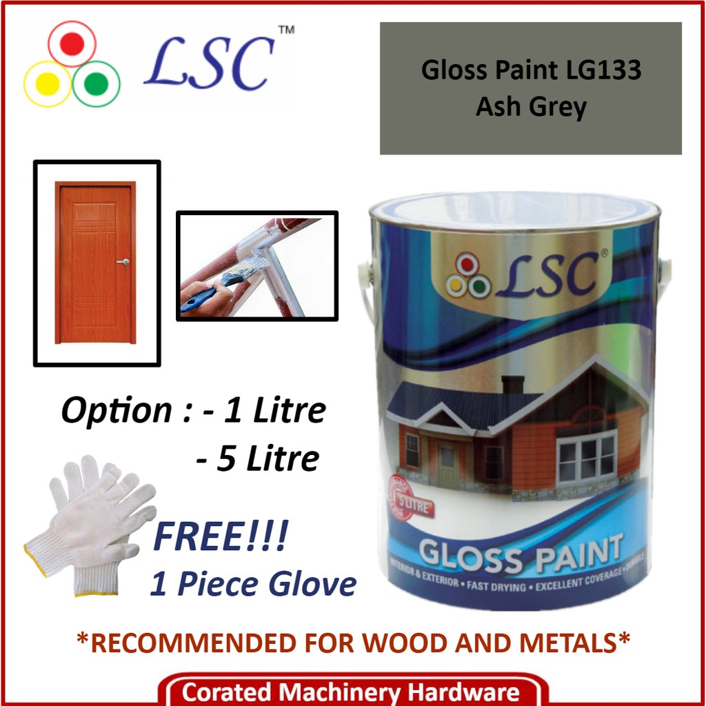 [CORATED] LSC Gloss Paint 1Litre / 5Litre Color : Ash Grey (None ...