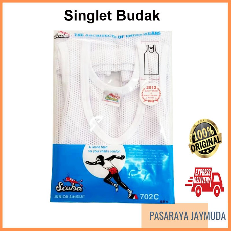 ORIGINAL SCUBA BOY SINGLET BUDAK LELAKI WARNA PUTIH BOYS WHITE SINGLET ...