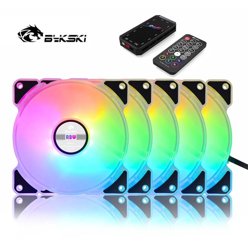 Bykski Water Cooling Radiator Fan Computer PC Case A-RGB fan 120mm LED Light Heatsink Cooler ...