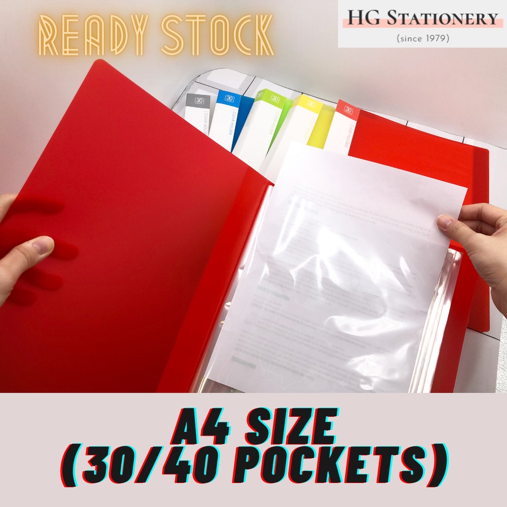 (A4 - 30/40 pockets) Fuda Clear Book Folder/ File/ Presentation Folder ...