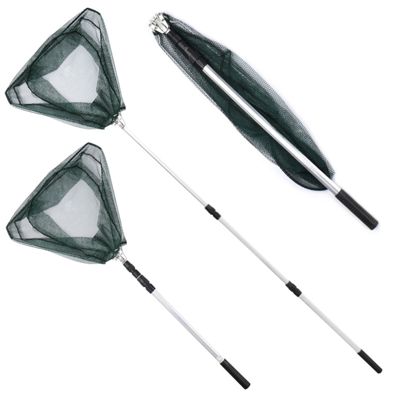 Retractable Fishing Net Triangle Head Fine Mesh Swinging Pool Leaf ...