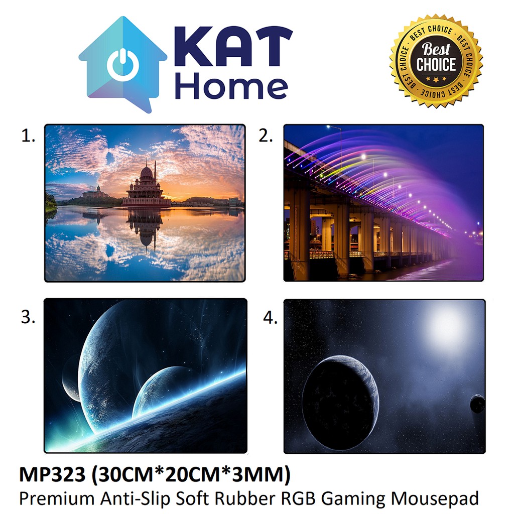 [10MODELS] 30CM*20CM*3MM SOFT RUBBER RGB GAMING MOUSE PAD - MP323 ...