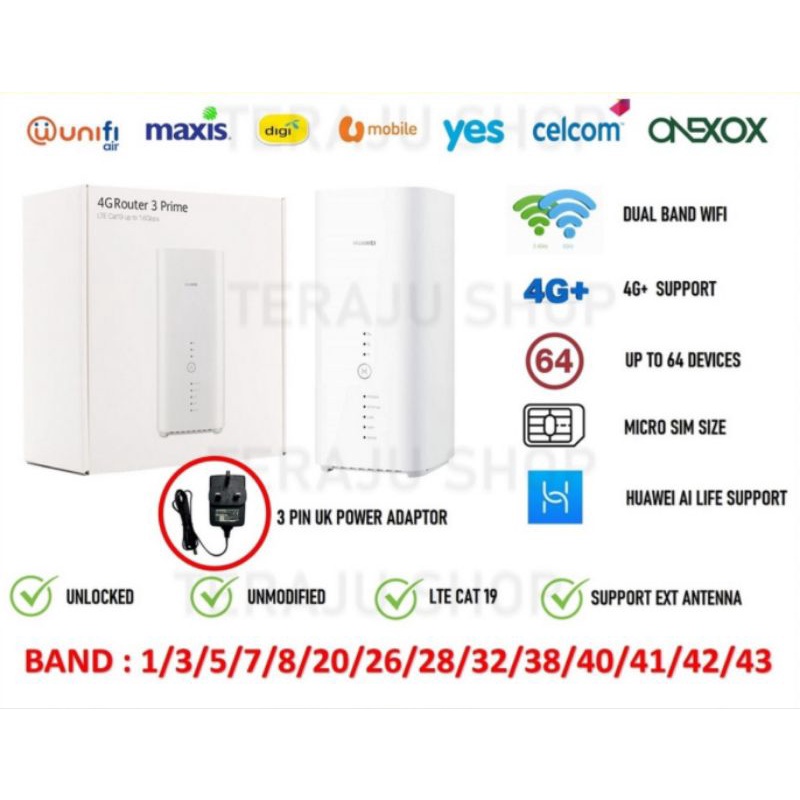 Huawei B818 B818-263 4G LTE CAT19 Modem Router | Shopee Malaysia