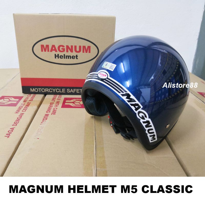 Classic Magnum Helmet M5 - Blue | Shopee Malaysia