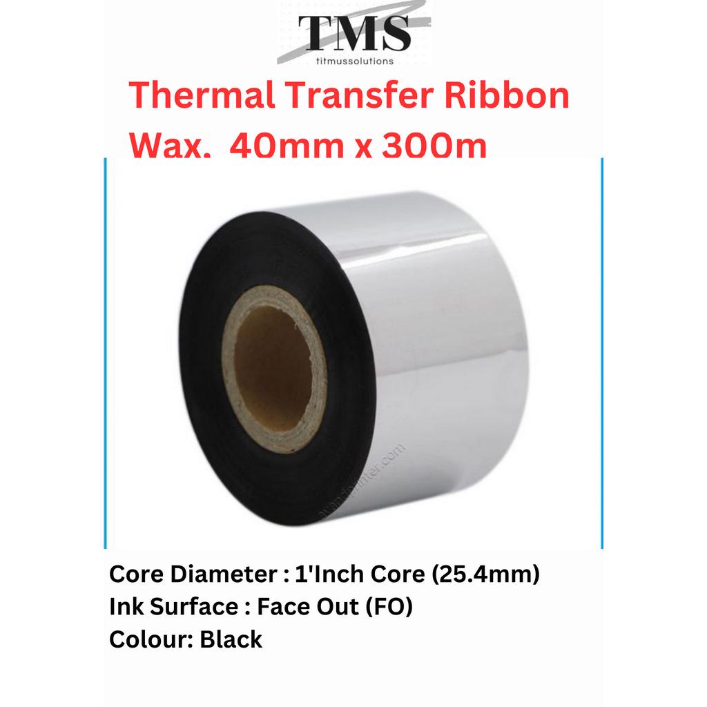40mmx300m Wax Ribbon (Face Out / Ink Outside) For Barcode Printer ...