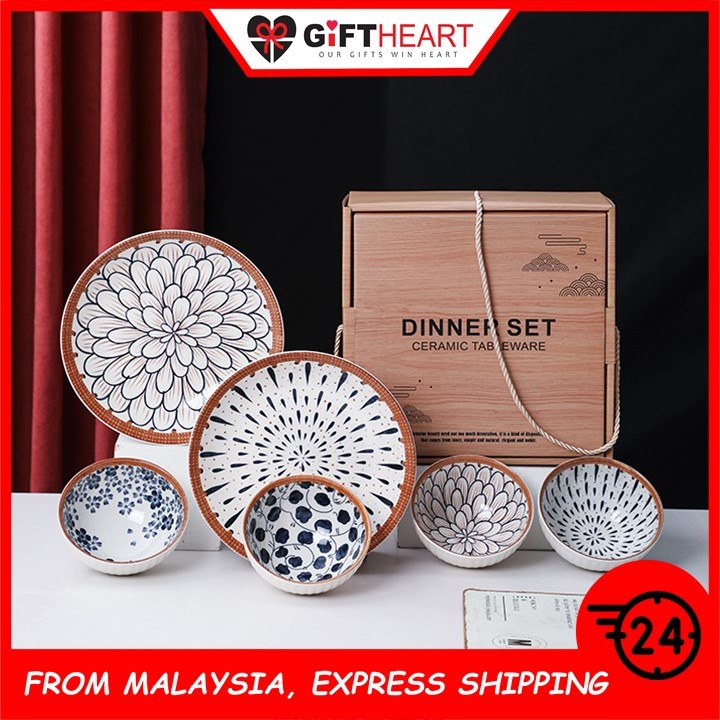(4 Bowl + 2 Plate ) GIFTHEART Ceramic Tableware Dinnerware Set Bowl ...
