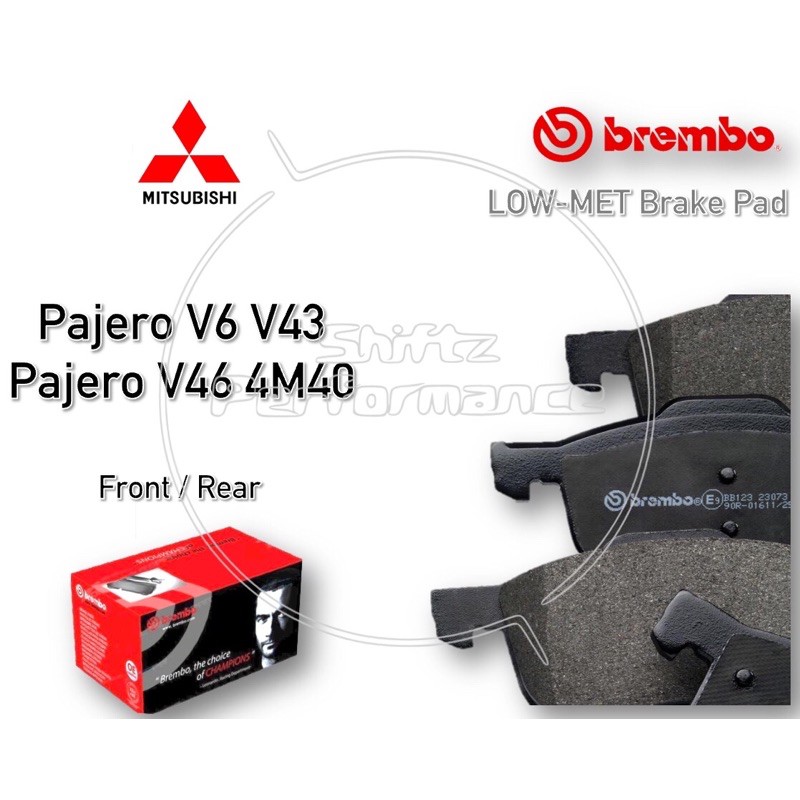 Brembo Brake Pad - Mitsubishi Pajero V6 V43,V46 4M40 | Shopee Malaysia