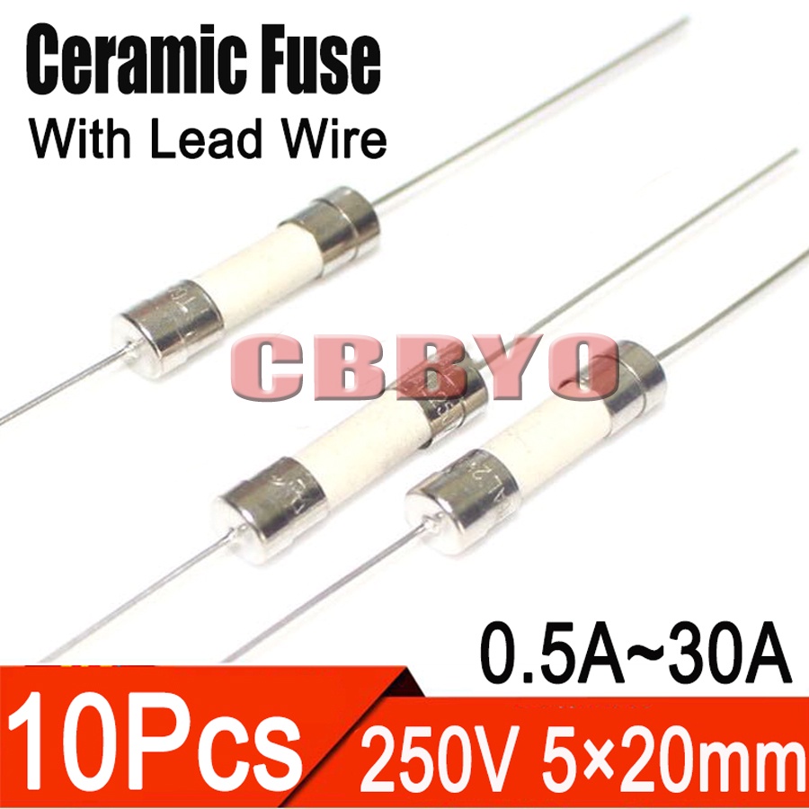10Pcs Ceramic fuses Kit assortment 5*20mm 250V 0.5A 1A 2A 2.5A 3.15A 4A 5A 6.3A 8A 10A 15A 20A ...