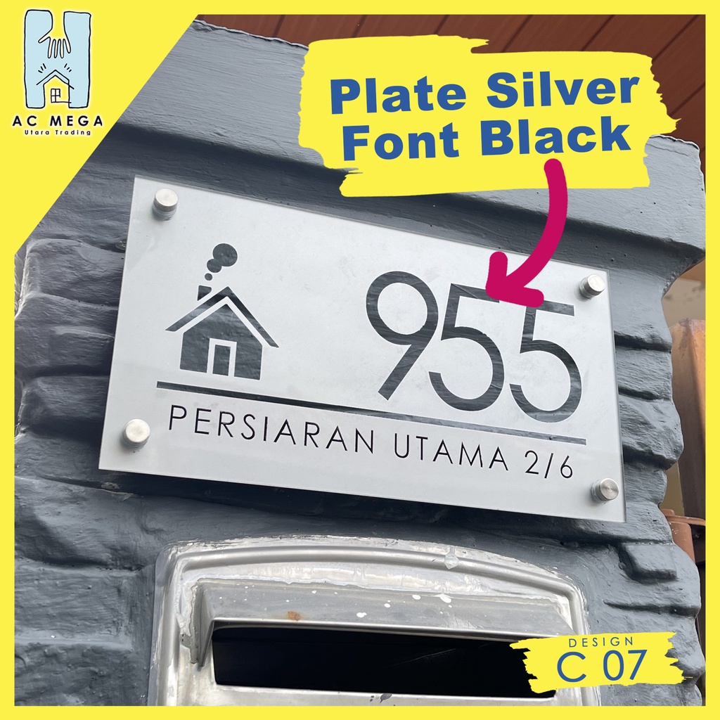 SILVER EDITION - House Number Exclusive | Number Rumah | sign plate ...