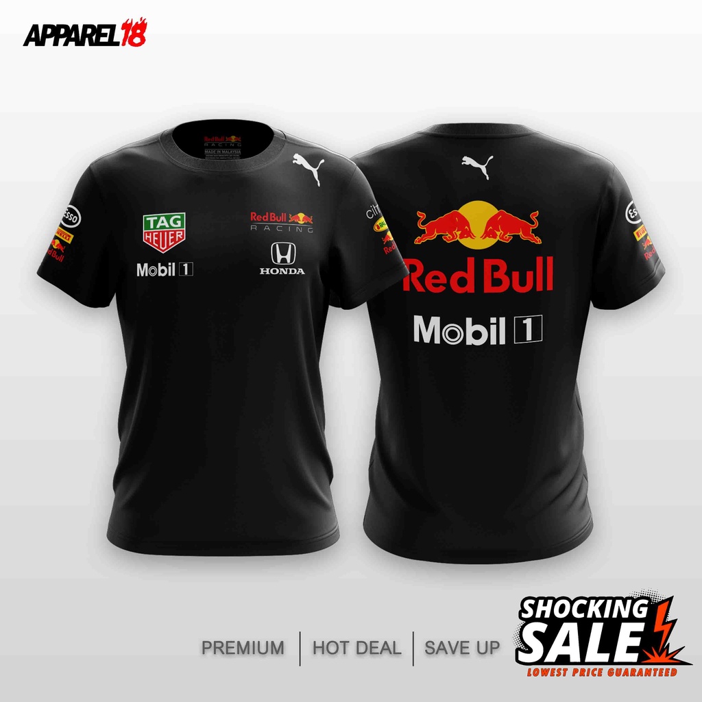 [ PREMIUM ] T-Shirt CREW REDBULL HONDA TEAM FORMULA 1 Custom Design (XS ...