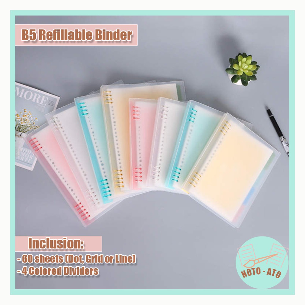 B5 Binder Notebook Refillable (includes: sheets and divider) | Shopee ...