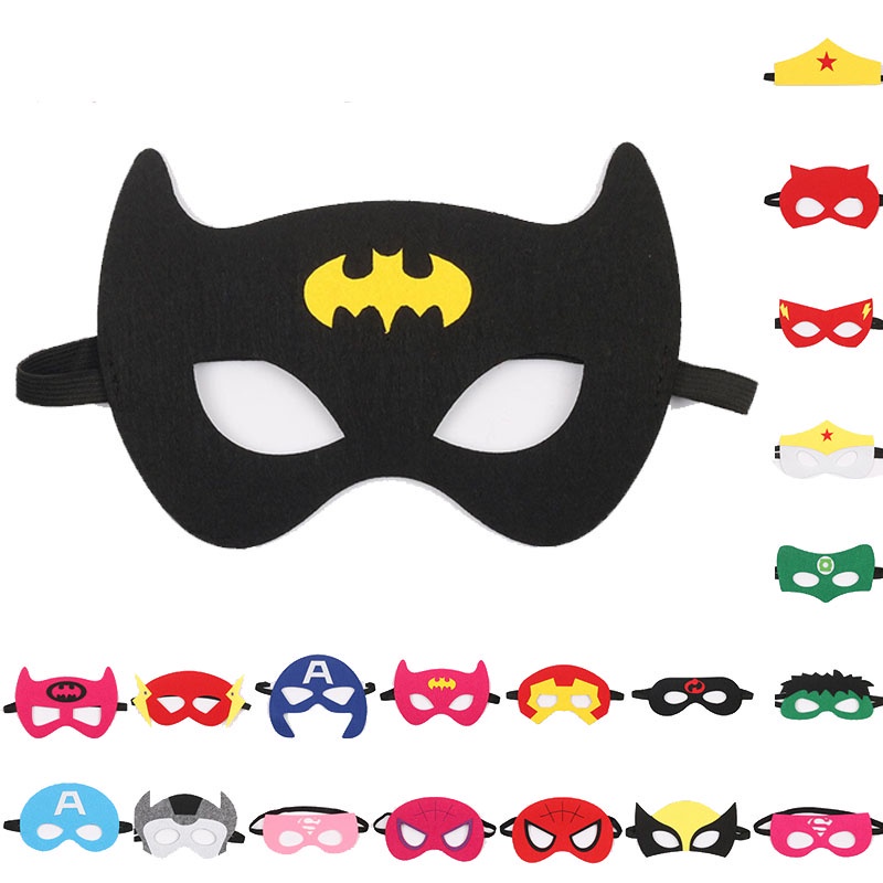 Superhero Eye Face Masks Kids Cosplay Superman Batman Hulk Wolverine ...