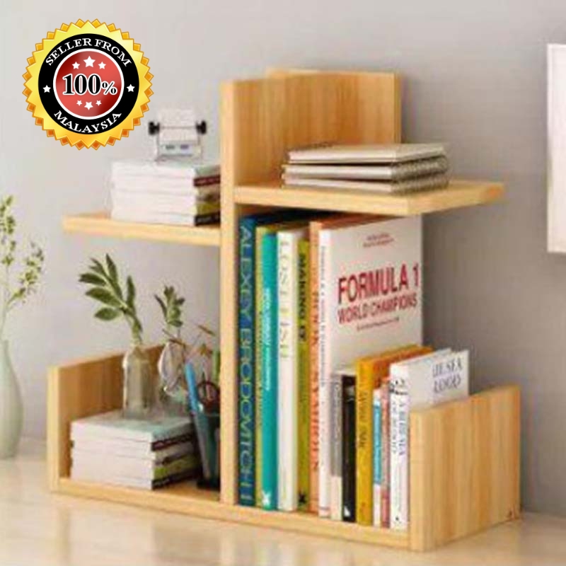 Sturdy Wooden Table Top Book Rack Book Shelf | Ahmad eStore | Shopee ...
