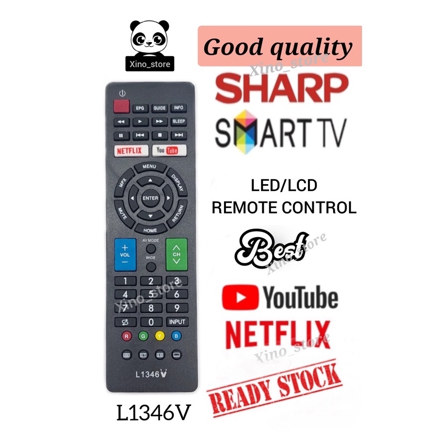 SHARP TV REMOTE CONTROL LCD LED PLASMA YOUTUBE NETFLIX SMART TV REMOTE CONTROL REPLACEMENT ...