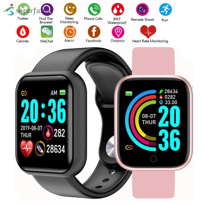 Y68 Smart Watch Bluetooth IP67 Waterproof Y68 Fitness Tracker Watch ...