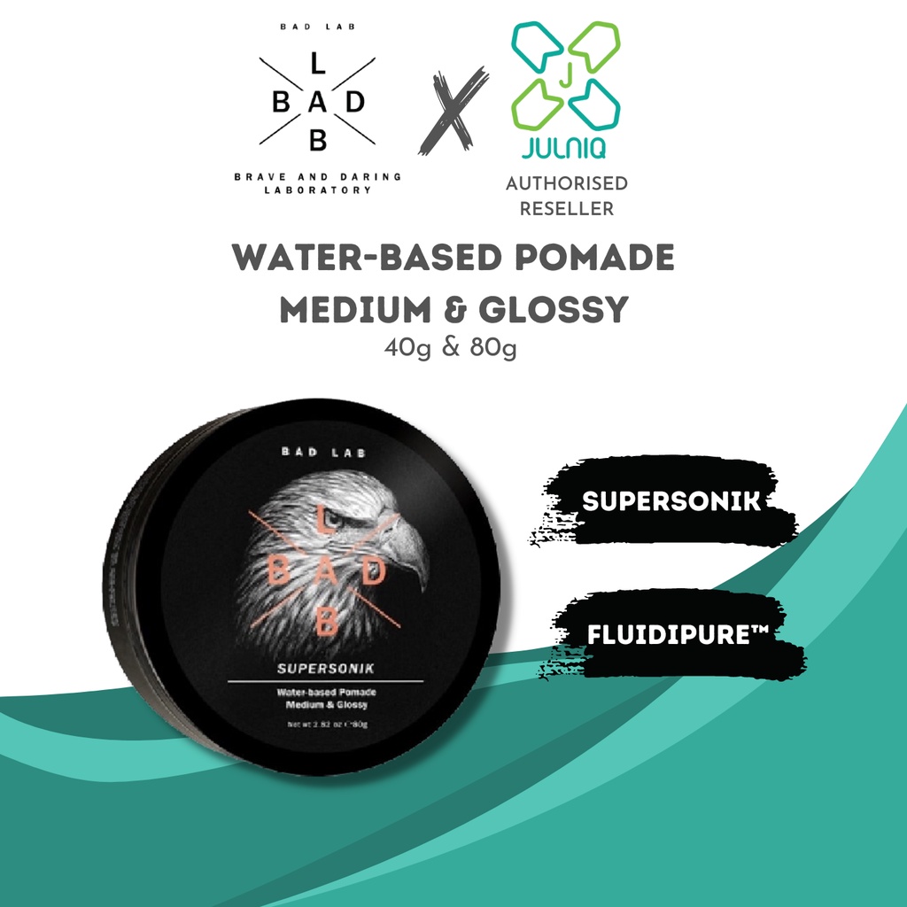 BAD LAB [SUPERSONIK] Water-based Pomade Medium & Glossy With Fluidipure ...