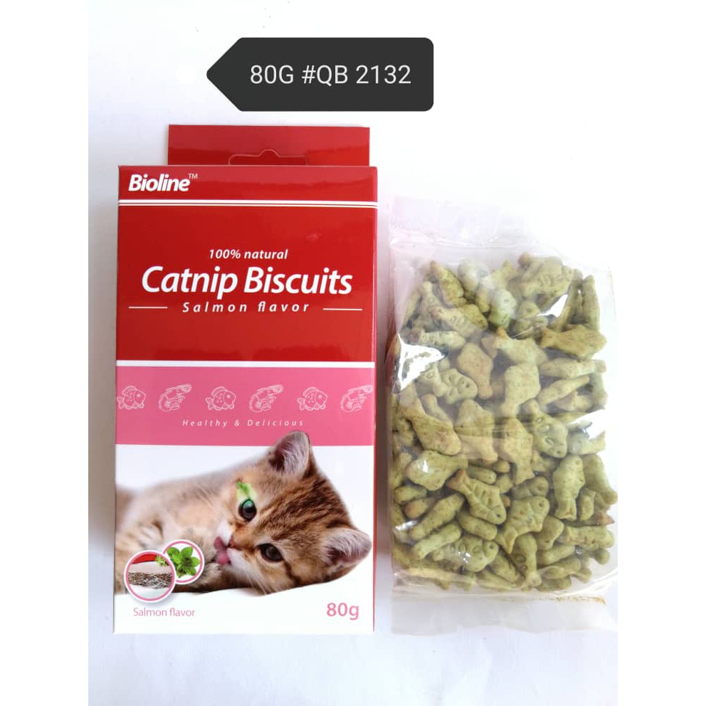 Bioline Catnip Biscuits Salmon Flavor Cat Food Snack (80gram) | Shopee ...