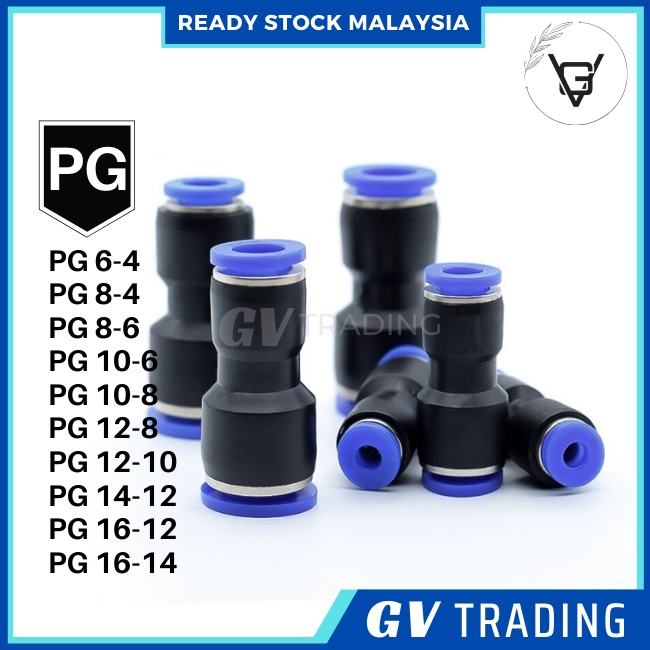 READY STOCK Straight PG 4~16 Air Compressor Hose Quick Coupler High ...