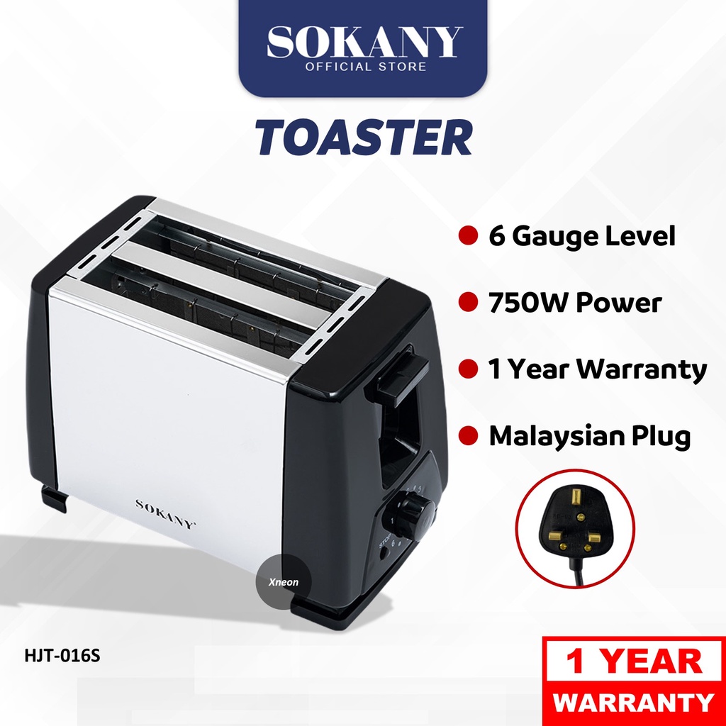 🔥𝗢𝗥𝗜𝗚𝗜𝗡𝗔𝗟 | SOKANY 2 SLICES BREAD TOASTER | HJT-016S | PEMBAKAR ROTI ...