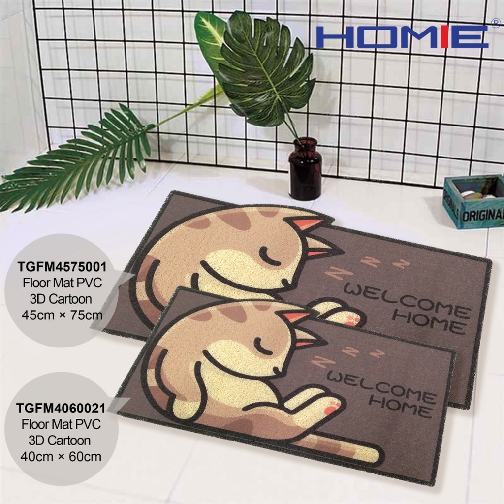 HOMIE Floor Mat PVC 3D Cartoon ( S - 40cm x 60cm , L - 45cm × 75cm ) | Shopee Malaysia