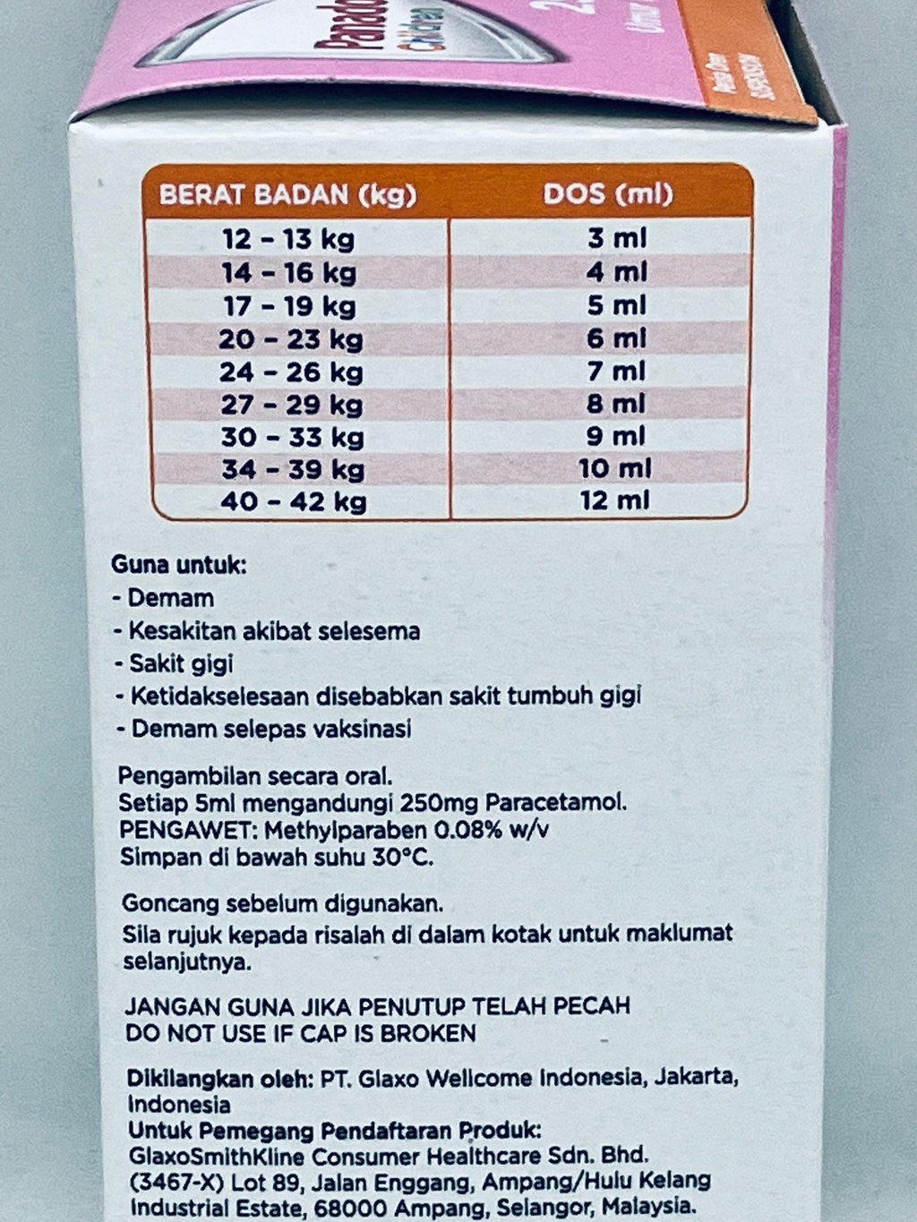 Panadol CHildren 250mg/5ml 1 Year+ Orange Suspension 60ml | Shopee Malaysia