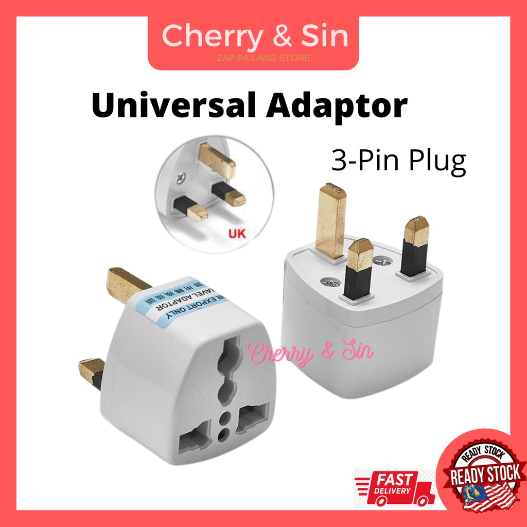 [𝗠𝗬 𝗨𝗞] Universal 3 Pin Adapter Plug Malaysia China British Travel ...