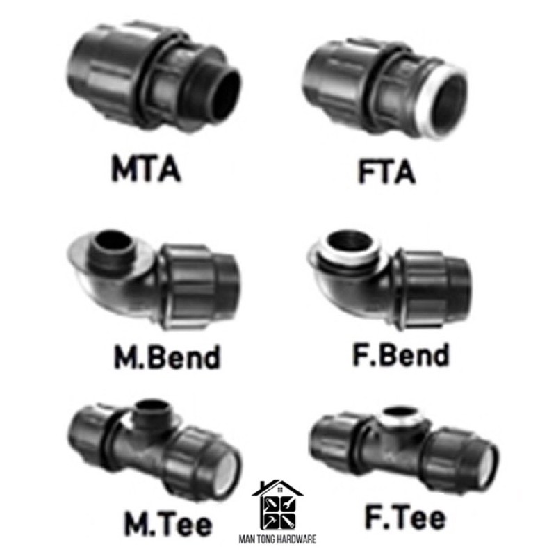 🔥READY STOCK🔥Poly Pipe Fitting (Fta,Mta,F/elbow,M/elbow,F/tee,M/tee ...