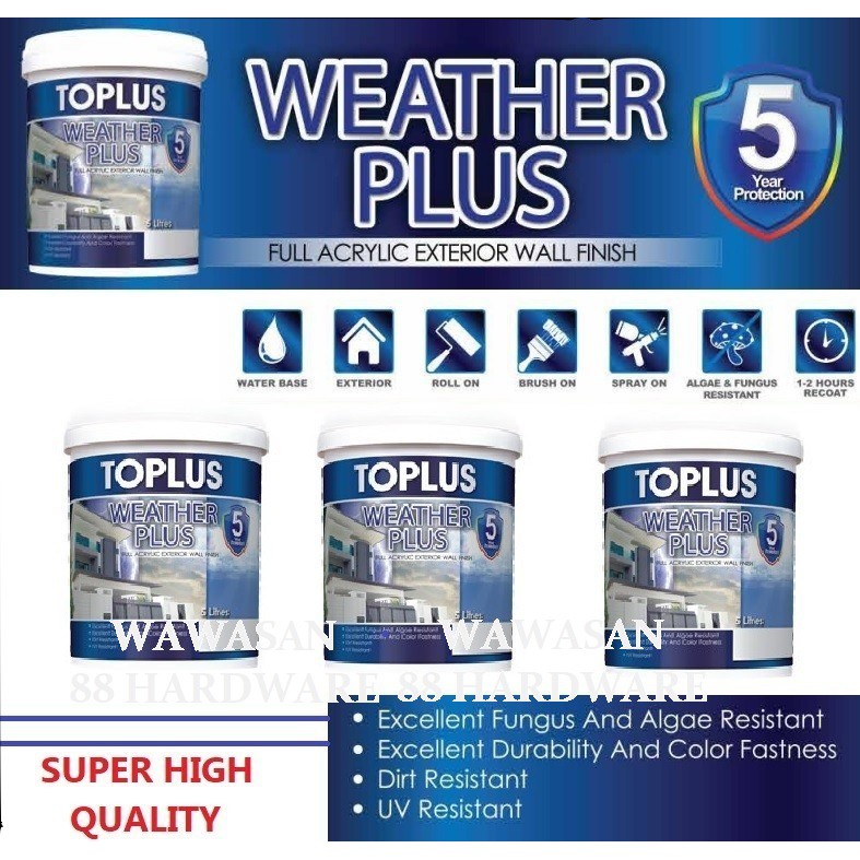 SMARTPAINTS TOPLUS WEATHER PLUS 5 Liter Green Paint FOR EXTERIOR ...