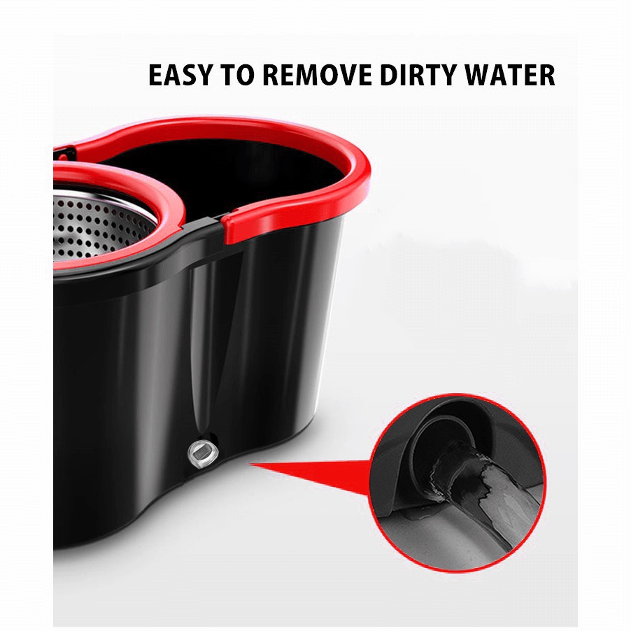 [Shopee Choice] Easy Spin Mop 360 + Stainless Steel Handle & Basket ...