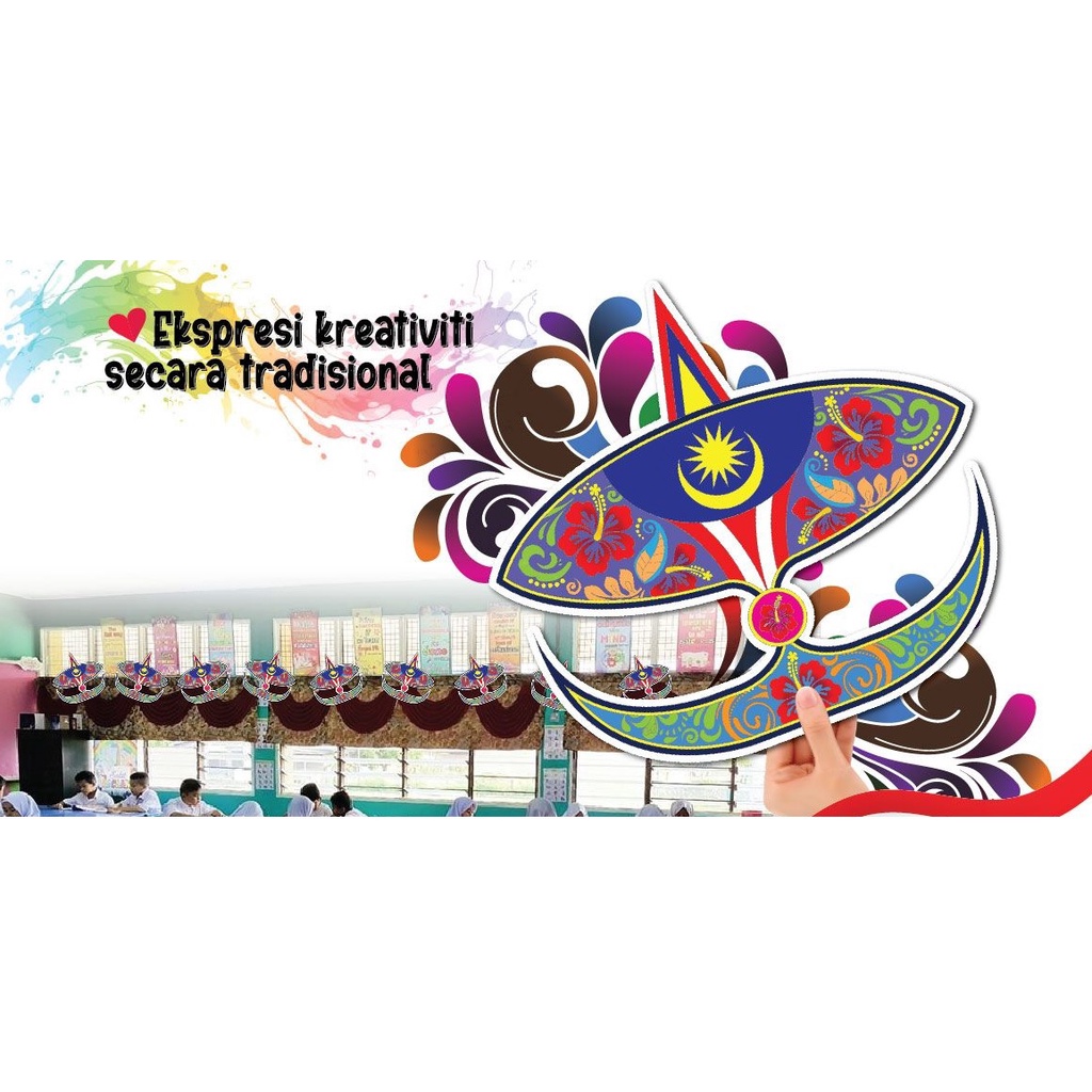 Seni Kraf Reka Corak Wau - Diecut garisan siap disediakan boleh cerai ...