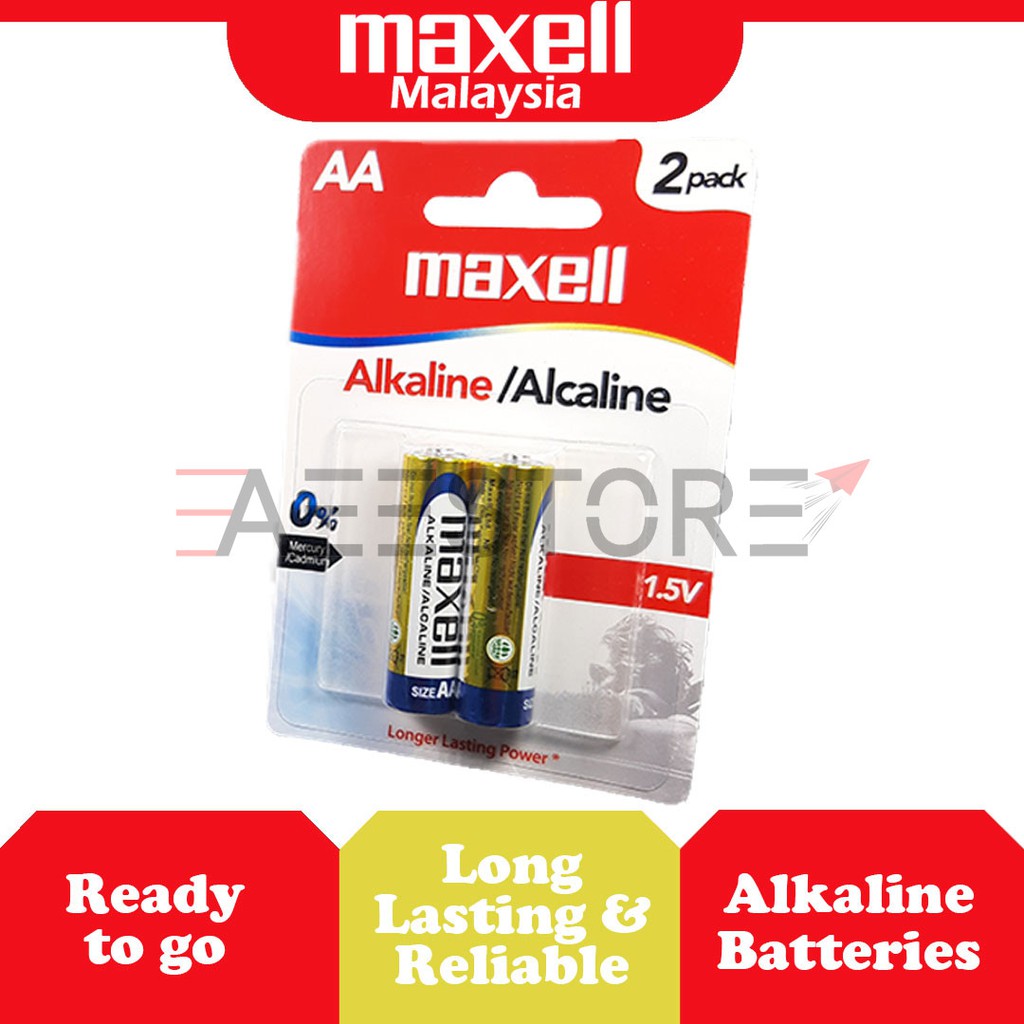 (Original) Maxell AA 1.5V Long Lasting Alkaline Battery (2pcs/4pcs/8pcs ...