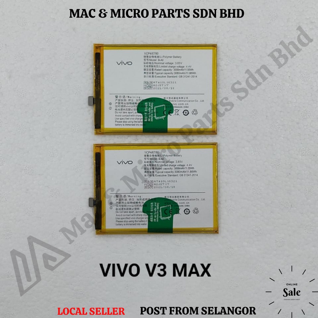 MG BRAND V3 MAX BATTERY MODEL B-A0 (3080mAh) | Shopee Malaysia