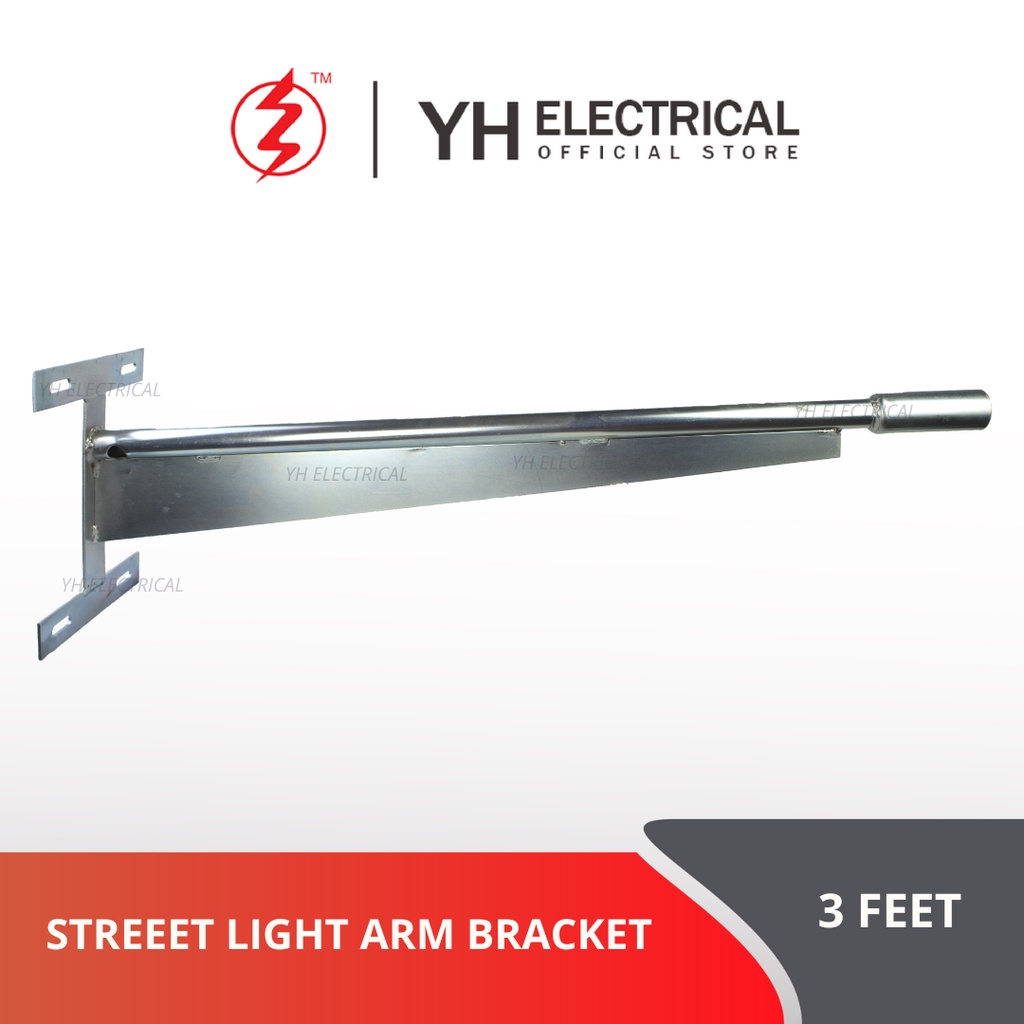 3Feet Street Light Arm Bracket Wall (Metal Type) Bracket Lampu Jalan ...