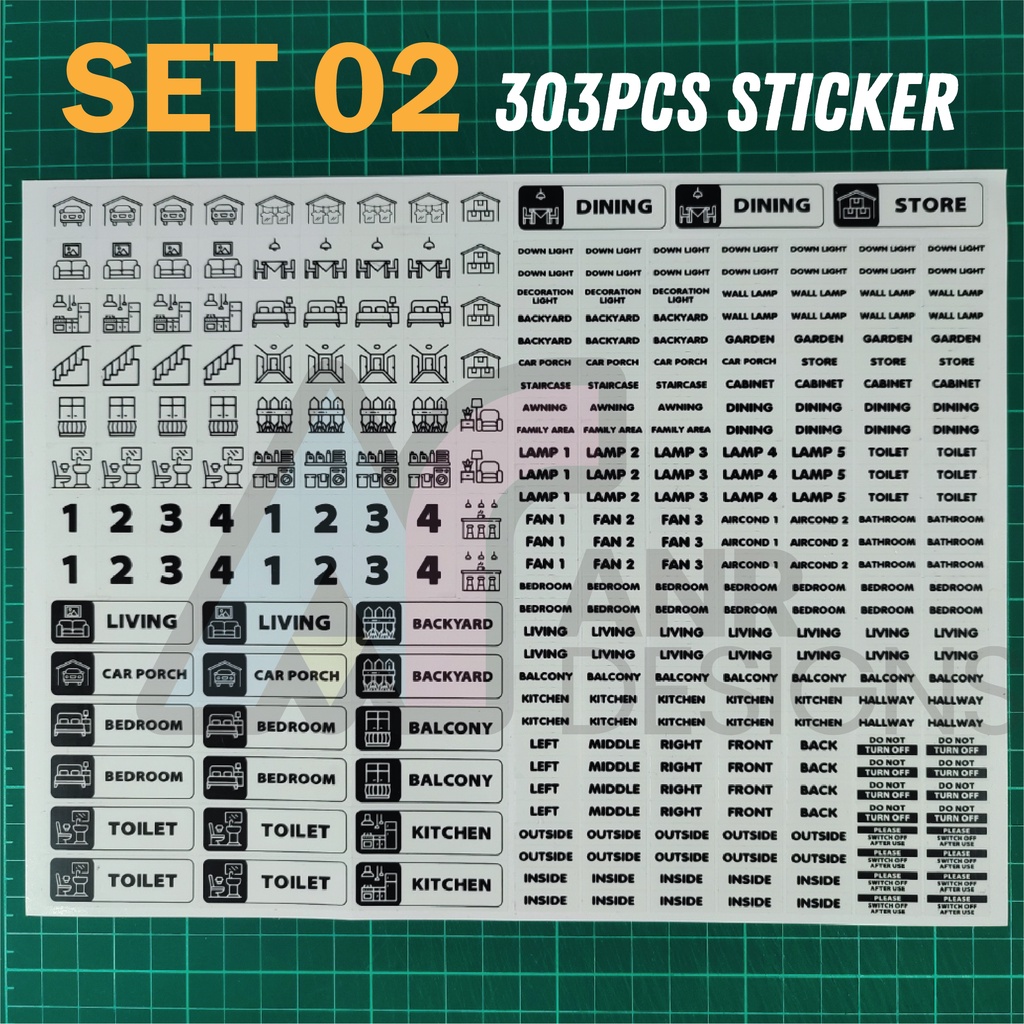 [READYMADE] STICKER LABEL SUIS BERTULIS & BERGAMBAR / LABEL WALL SWITCH ...