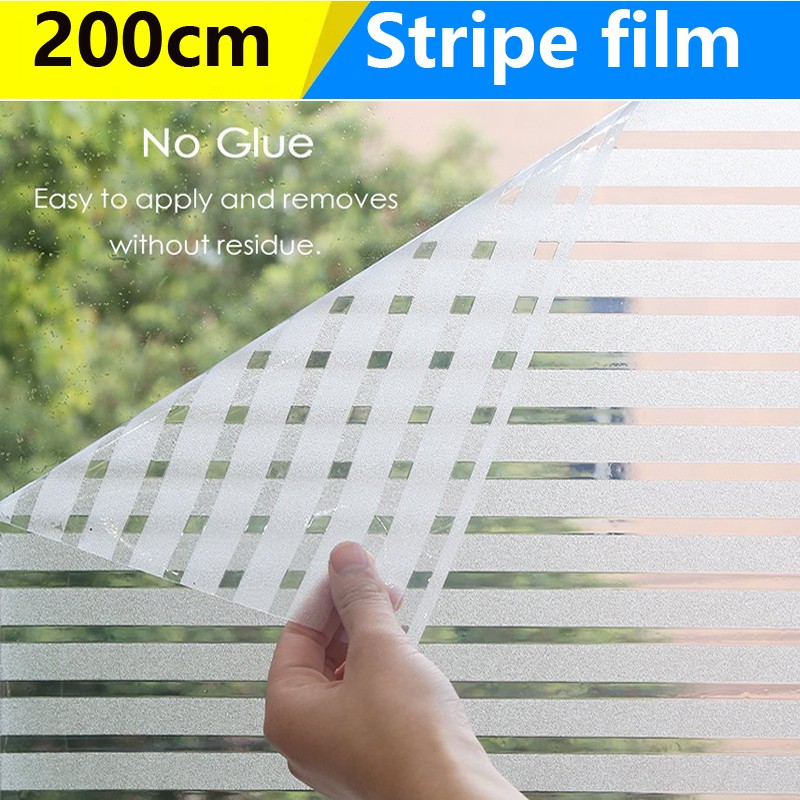 200cm Frosted Stripes Window Film office stripe Stickers Window Decals ...