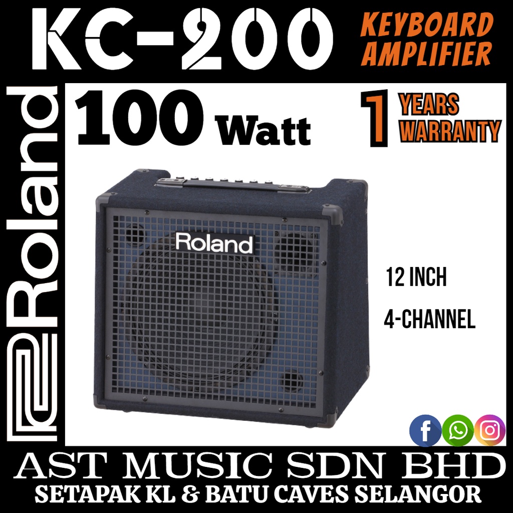 Roland KC-200 100-Watt 12 inch 4-Channel Keyboard Amplifier ( KC200 ...