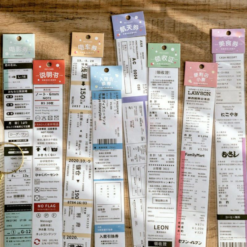 Sub-Package Tape Receipt Series Japanese-Style Bill Journal Decoration ...