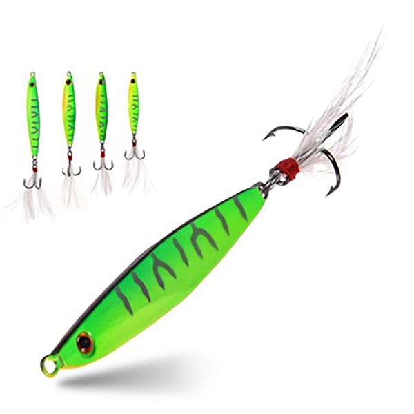 NEW!!! Metal Jig lure bait lead fish green tiger pattern 7/10/15/17g ...