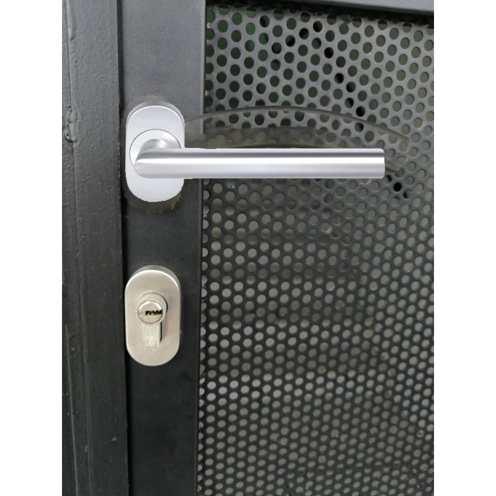 Grill door Handle set with mortise and profile for steel door/ Lever ...