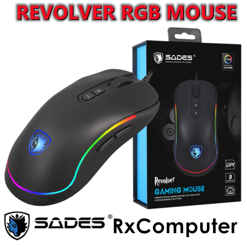 SADES REVOLVER RGB WIRED GAMING MOUSE | Shopee Malaysia
