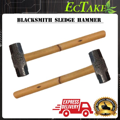 BLACKSMITH SLEDGE HAMMER WITH CANE ROTAN HANDLE (Sledge Hammer ...
